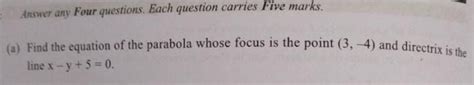 Answer Any Four Questions Each Question Carries Five Marksa Find The