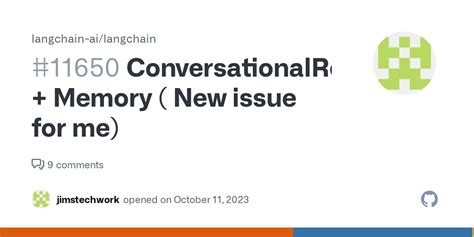 Conversationalretrievalchain Memory New Issue For Me · Issue