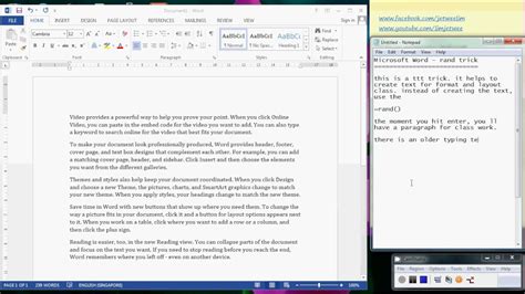 Ms Word Rand Trick Youtube