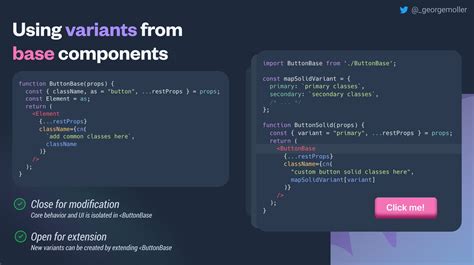 George Moller On Twitter How To Use The Base Variants Pattern In React Https T Co