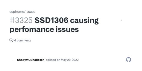 Ssd1306 Causing Perfomance Issues · Issue 3325 · Esphomeissues · Github