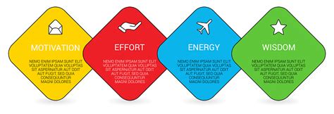 서로 나란히 배열된 바이어스에 있는 4개의 회전된 사각형은 프로세스의 단계를 설명하는 인포그래픽 요소로 사용할 수 있습니다 시간에 대한 스톡 벡터 아트 및 기타 이미지