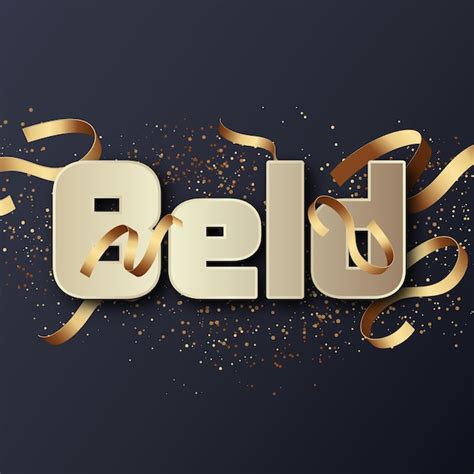 Premium Photo Beld Text Effect Gold  Attractive Background Card Photo Confetti