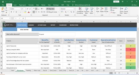 BASIC Matrix Excel Spreadsheet Template LUZ Templates
