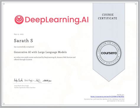 Sarath S On Linkedin Generativeai Ai Machinelearning Coursera Aws