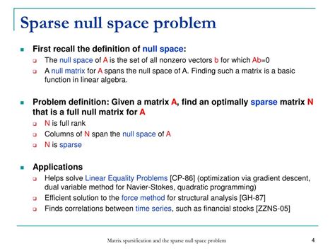 Ppt Matrix Sparsification And The Sparse Null Space Problem