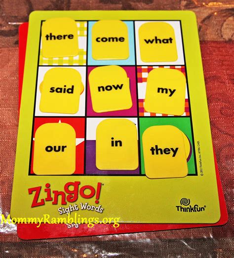 Thinkfun Zingo Sight Words Game Review And Giveaway Mommy Ramblings