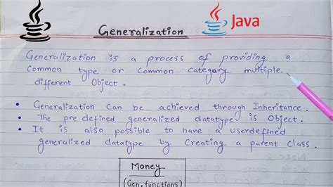 generalization in java coding sekho youtube