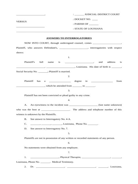 Answers Interrogatories Form Fill Out And Sign Online Dochub