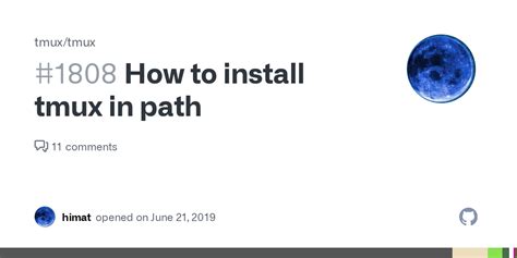 How To Install Tmux In Path · Issue 1808 · Tmux Tmux · Github