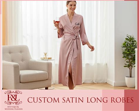 Customized Long Robes Bridal Satin Kimono Robe Bridesmaid Long Robe