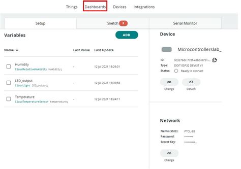 Arduino IoT Cloud ESP32 Send Sensor Readings And Control Outputs