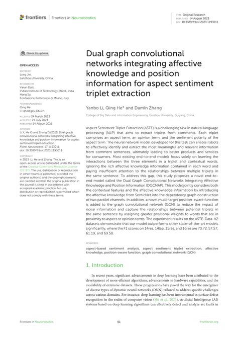 Pdf Dual Graph Convolutional Networks Integrating Affective Knowledge