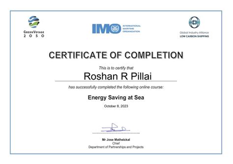 roshan r pillai on linkedin energyefficiency maritimesustainability professionaldevelopment