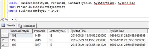 SQL Server Temporal Tables SQL Service