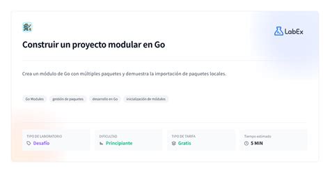 Construir Un Proyecto Modular En Go Labex
