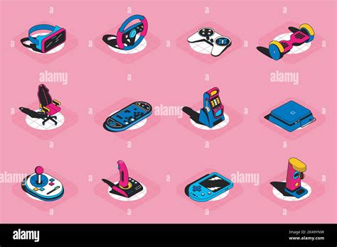 Game Devices 3d Isometric Icons Set Pack Elements Of Vr Glasses