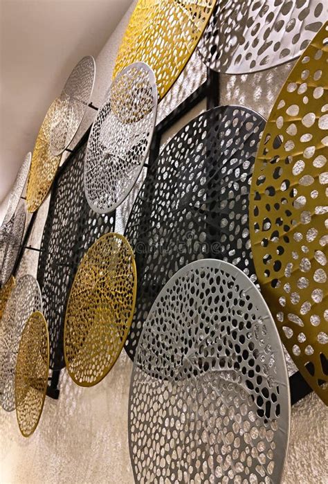 Decorative Metal Wall Art With Abstract Patterns Stock Image Image Of
