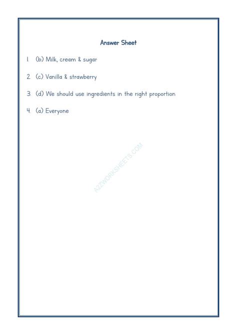 A2zworksheets Worksheet Of Class Iii Comprehension Passage 24 Reading English