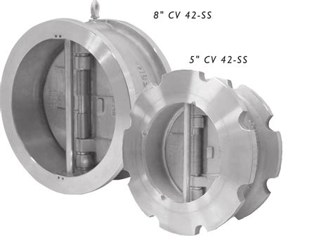 Wafer Style Dual Disc Cs Ss Class 150 Check Valve Cv42 Accurate Valve Automation