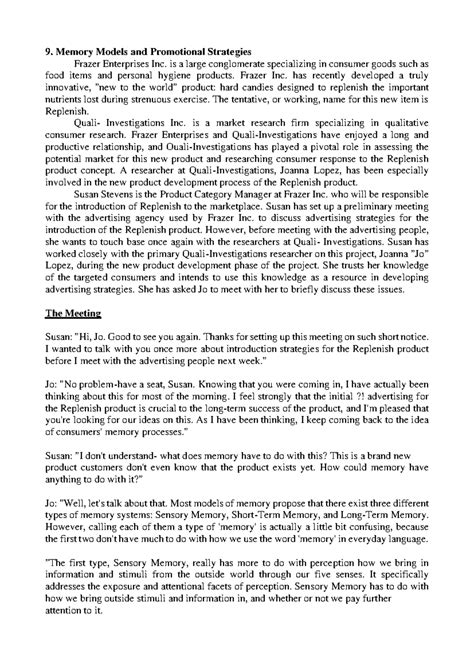 9 Memory Models And Promotional Strategies Memory Models And Promotional Strategies Frazer