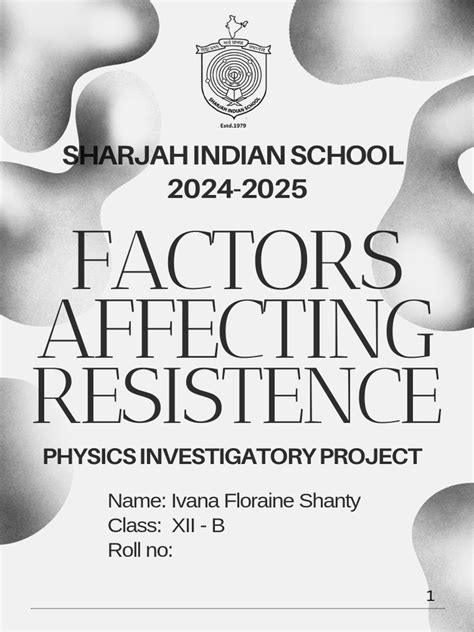 Physics Project Pdf Electrical Resistance And Conductance Resistor