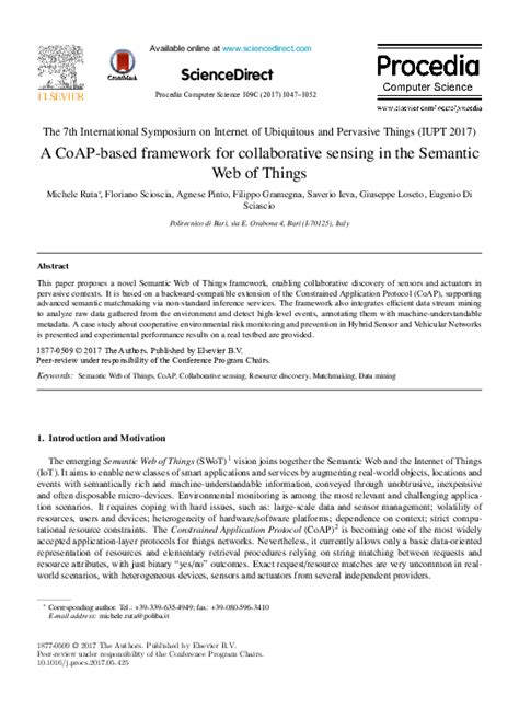 pdf a coap based framework for collaborative sensing in the semantic