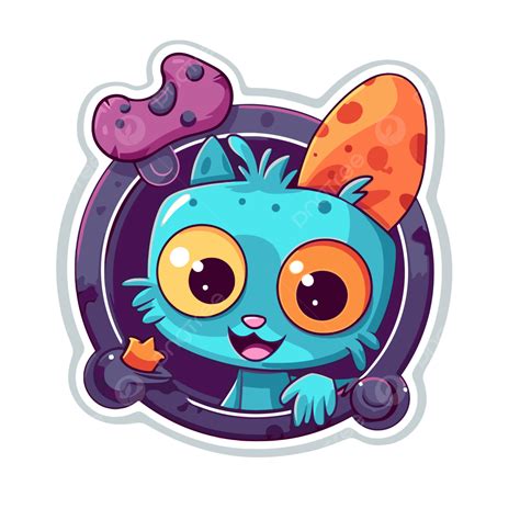 재미있는 고양이 스티커 벡터 티기 클립 아트 고립 된 만화 사진 프레임 스티커 디자인 상표 Png 일러스트 및 벡터 에 대한 무료 다운로드 Pngtree