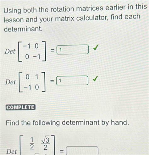 Solved Using Both The Rotation Matrices Earlier In This Lesson And
