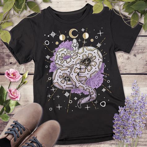 Ball Python Shirt Witchy Celestial Geometric Hand Drawn Snake Art