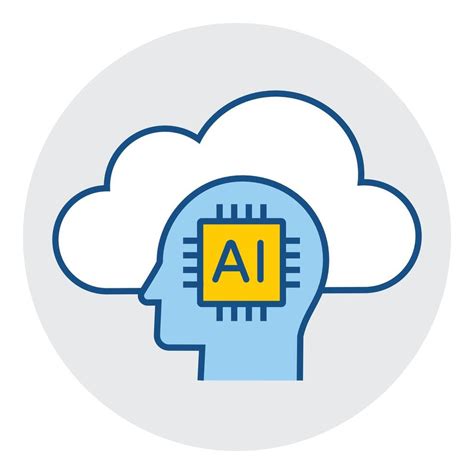 Cloud Computing With Ai Icon Illustrates The Concept Of Cloud Computing And Artificial