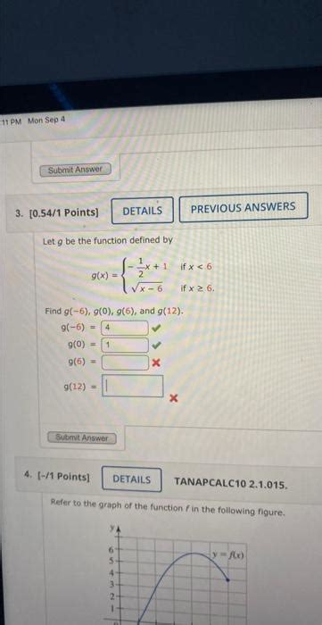 Solved Let G Be The Function Defined By Gx −21x1x−6 If