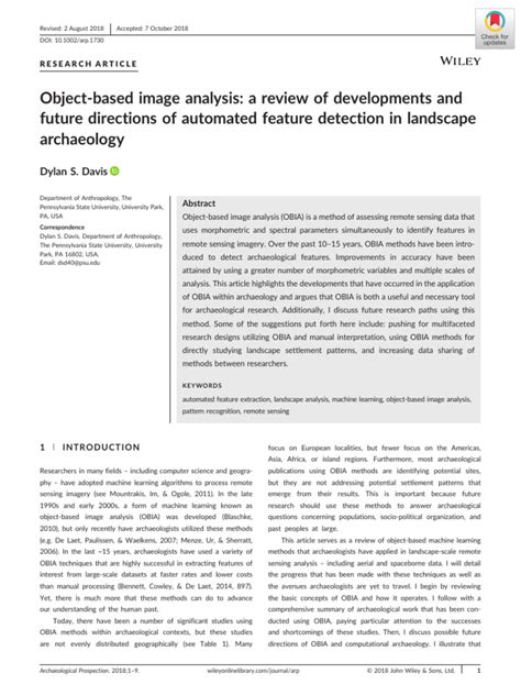 Object Based Image Analysis A Review of | PDF | Archaeology | Remote Sensing