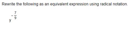 Solved Rewrite The Following As An Equivalent Expression Chegg