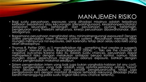 Ppt Konsep Risiko Dan System Pengendalian Intern Powerpoint Presentation Id12656985