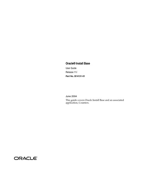 Oracle Install Base User Guide Pdf