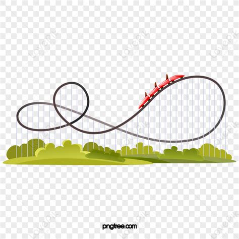 유원지 시설 롤러 코스터 자극식물초록놀이 공원 Png 일러스트 무료 다운로드 Lovepik