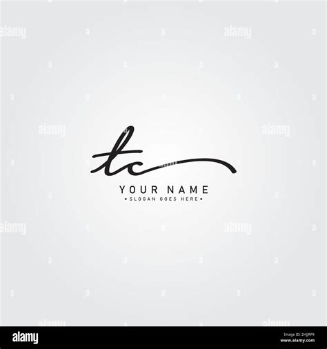 Initial Letter Tc Logo Hand Drawn Signature Style Logo Simple Vector Logo In Signature Style