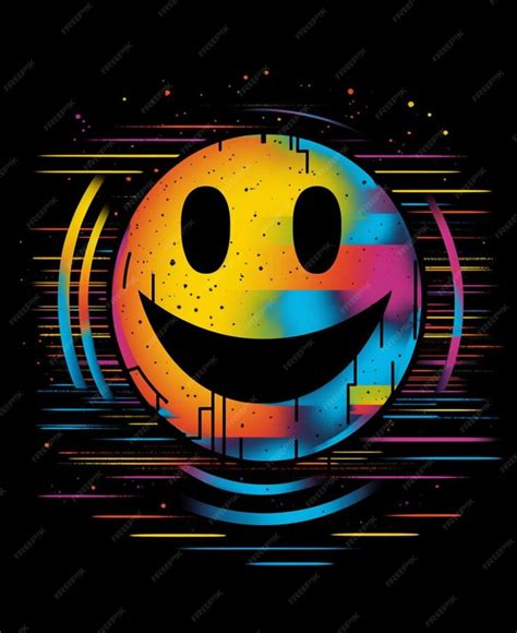 Premium Ai Image A Brightly Colored Smiley Face With A Rainbow