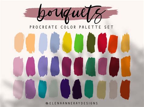 6 Procreate Color Palettes Gradient Procreate Color Palette Bouquet Color Palette Set Bright