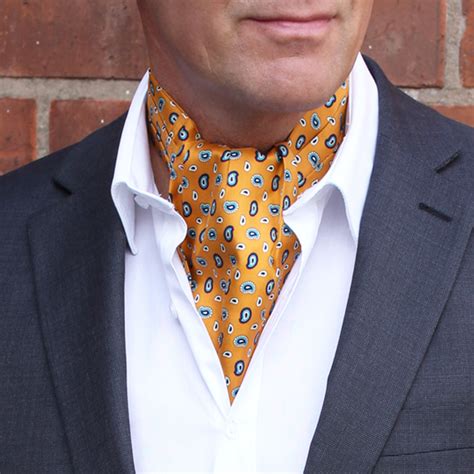 Orange Paisley Silk Self Tie Cravat Knightsbridge Neckwear