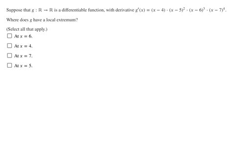 solved suppose that g r→r is a differentiable function with