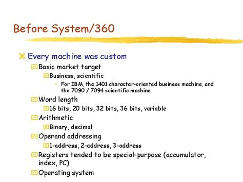 Ibm System360 1964 Ibm System360 Overview Z Announced
