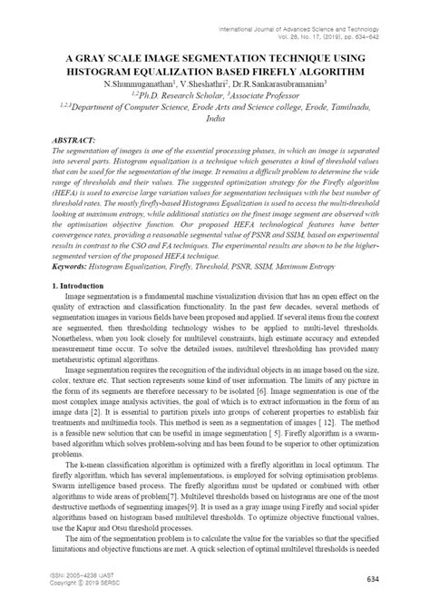 Pdf A Gray Scale Image Segmentation Technique Using Histogram