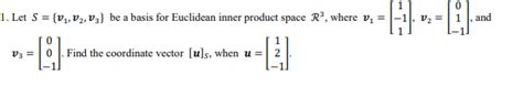 Solved Let S V V V Be A Basis For Euclidean Inner Chegg