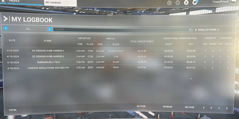 Logbook Shows None Of My Flights User Interface And Activities