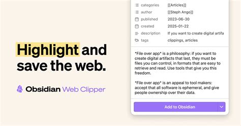 how to create your own obsidian web clipper share and showcase