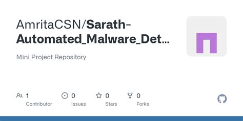GitHub AmritaCSN Sarath Automated Malware Detection Using Memory Forensics Mini Project