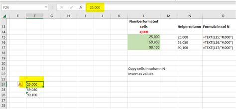 microsoft excel how to paste only the formatted value not the actual