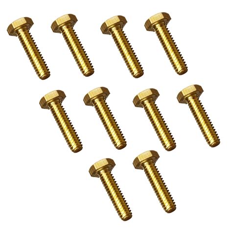 M6 X 30mm Solid Brass Bolts Fully Threaded Din933 Pack Of 10 Bigamart
